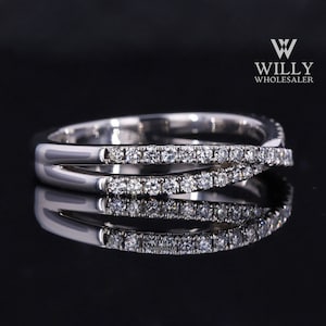 Crossover Matching Wedding Band for Ring, 1/2 Eternity Stacking ...