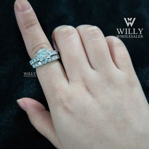 Designer Sturdy Engagement Ring With Half Eternity Matching Wedding ...