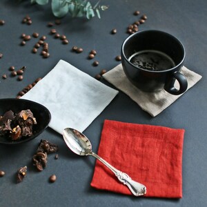 SET OF 4,6,8,10,12 Linen Double Layer Coasters. Natural Stonewashed ...