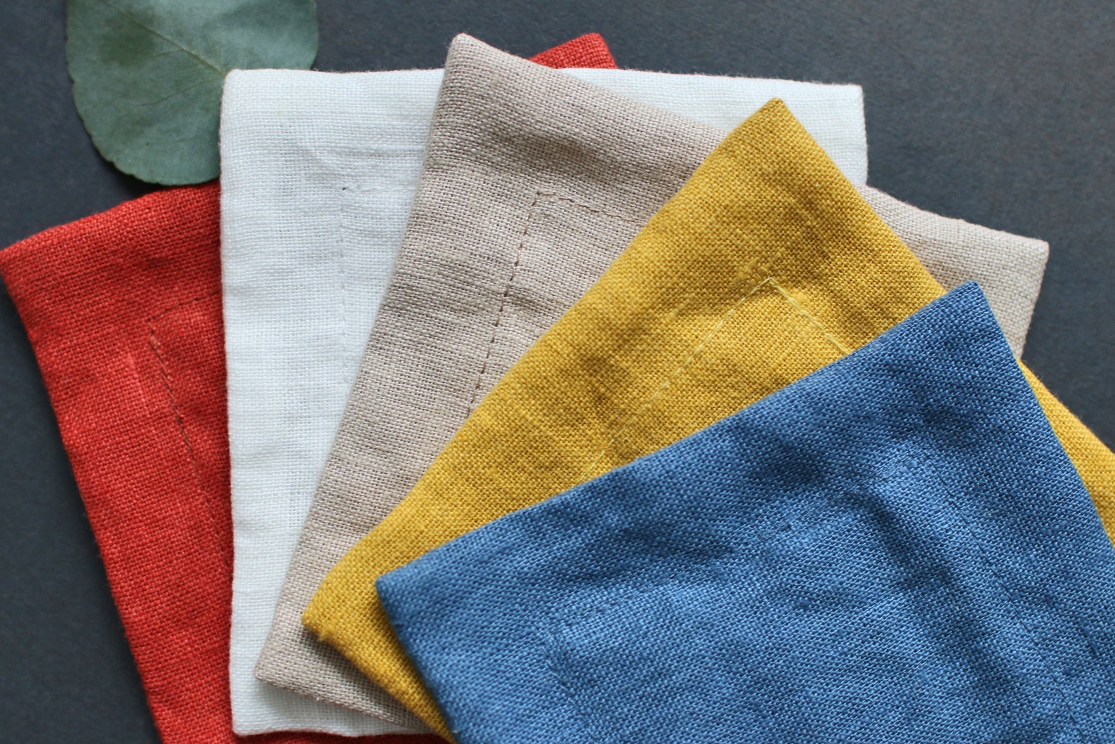 SET OF 4,6,8,10,12 Linen Double Layer Coasters. Natural Stonewashed ...