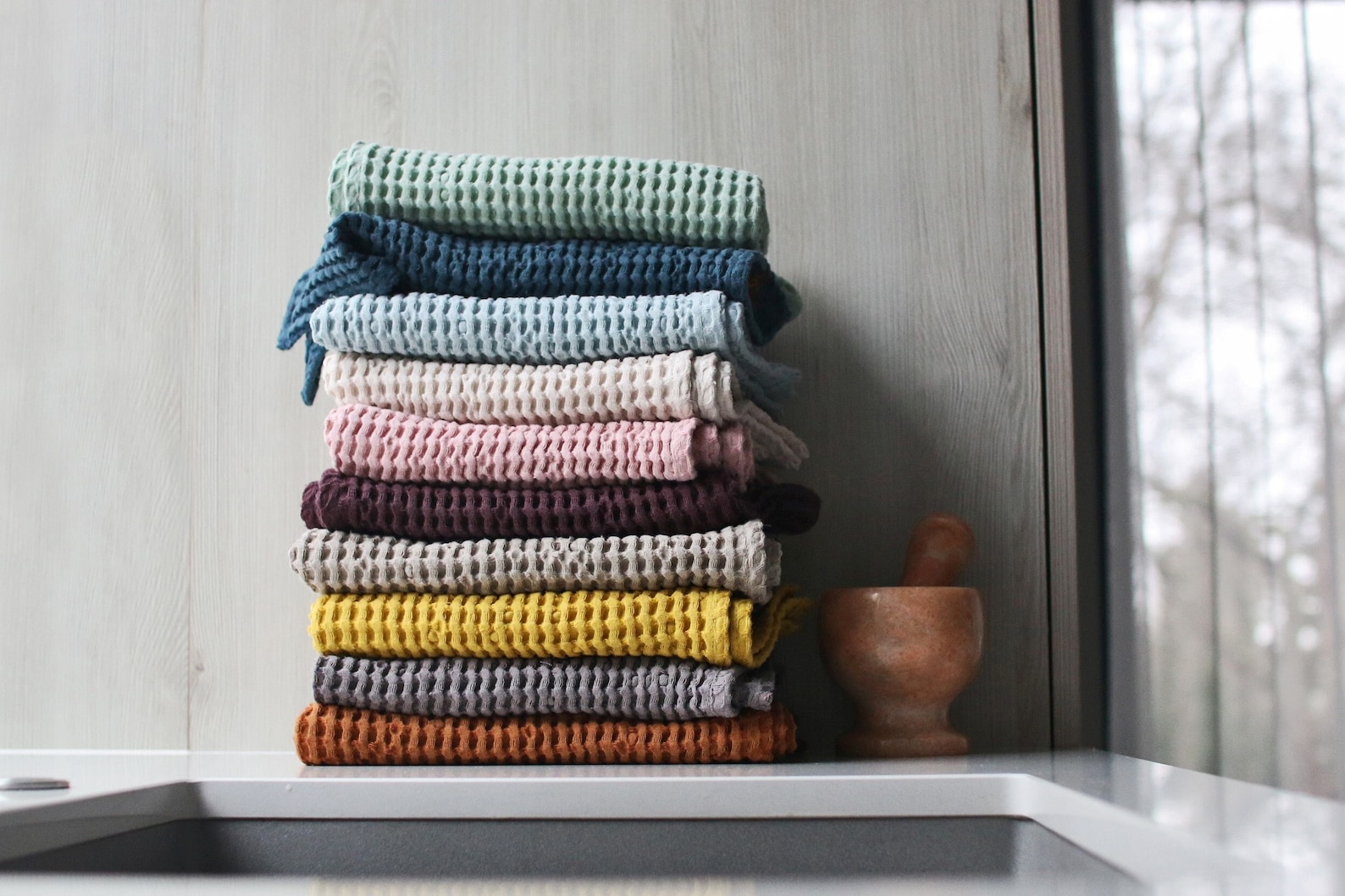 Linen Waffle Tea Towel, Natural Linen Towel, Linen Kitchen Towel, Soft ...