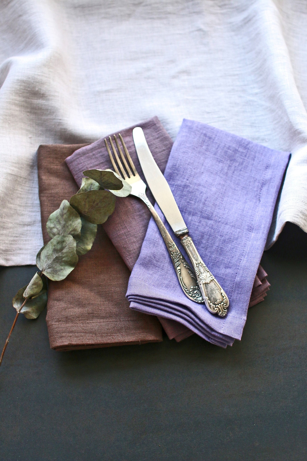 Linen Napkins. Natural Stonewashed Linen Napkins. Washed Soft Linen ...