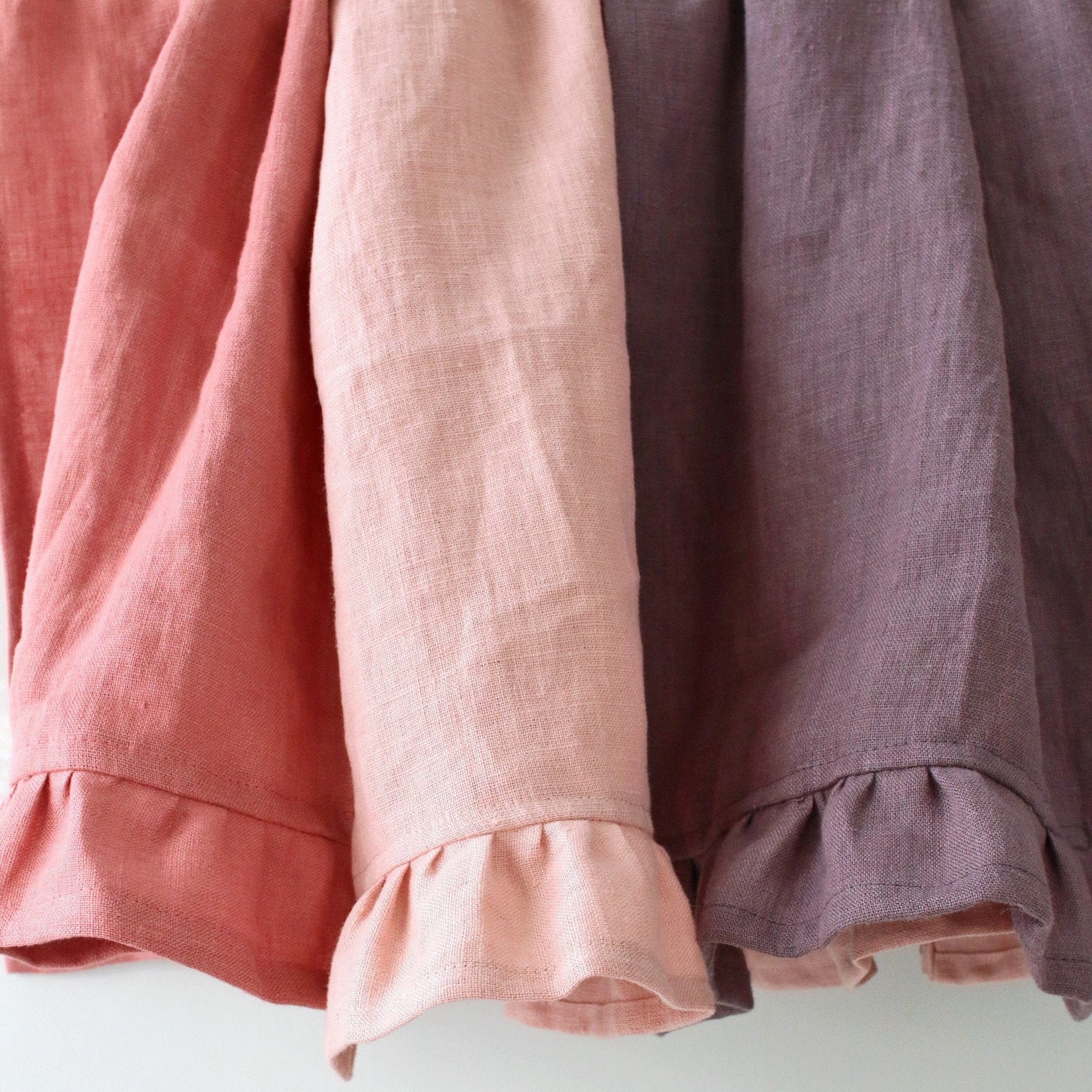 Linen Ruffle Tea Towel, Natural Linen Dishclothes, Linen Kitchen Towel ...