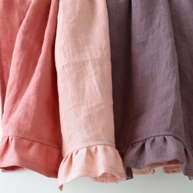 Linen Ruffle Tea Towel, Natural Linen Dishclothes, Linen Kitchen Towel ...