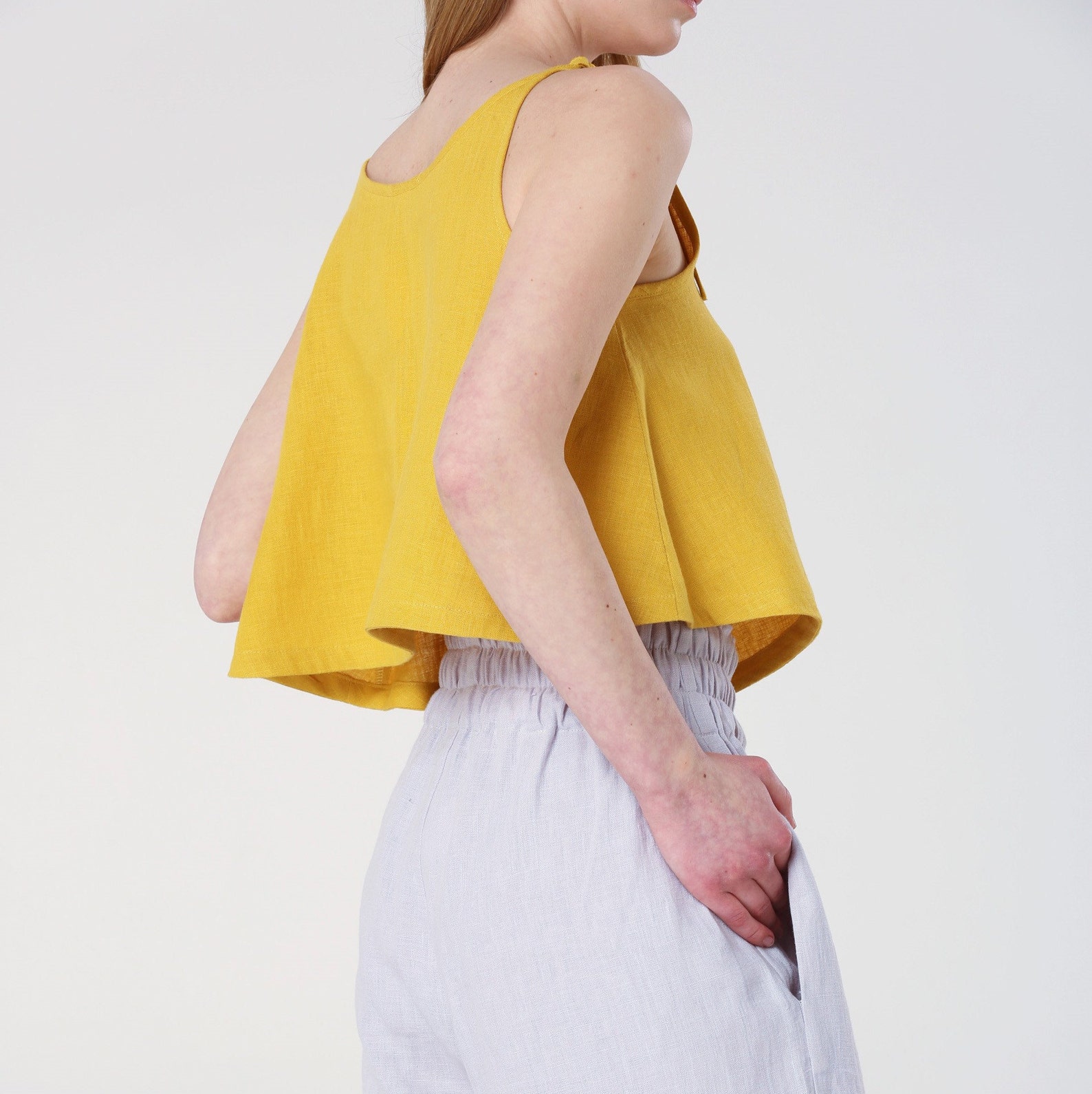 LOLA Linen Woman Top Regulated Straps Trapeze Summer Stap Top - Etsy