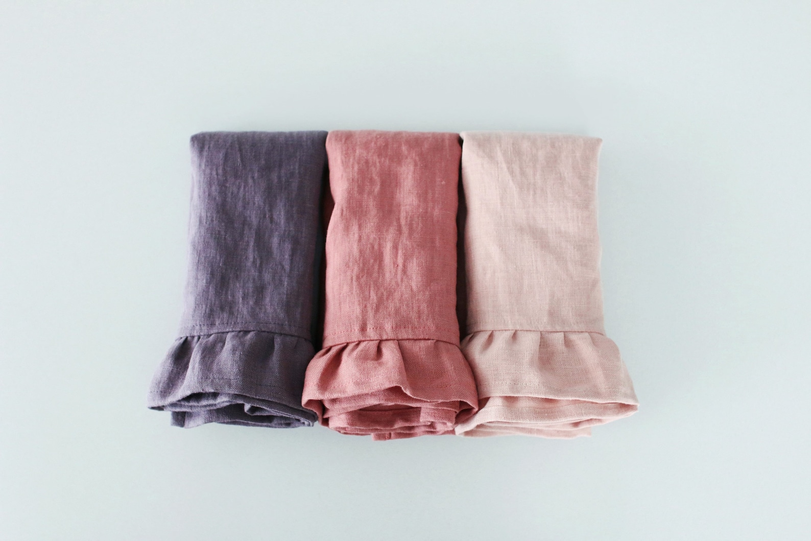 Linen Ruffle Tea Towel, Natural Linen Dishclothes, Linen Kitchen Towel ...