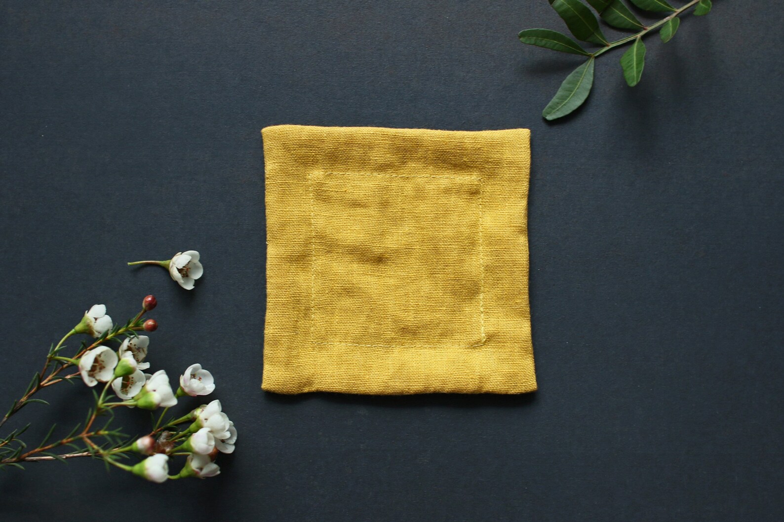 SET OF 4,6,8,10,12 Linen Double Layer Coasters. Natural Stonewashed ...