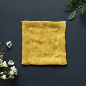 SET OF 4,6,8,10,12 Linen Double Layer Coasters. Natural Stonewashed ...