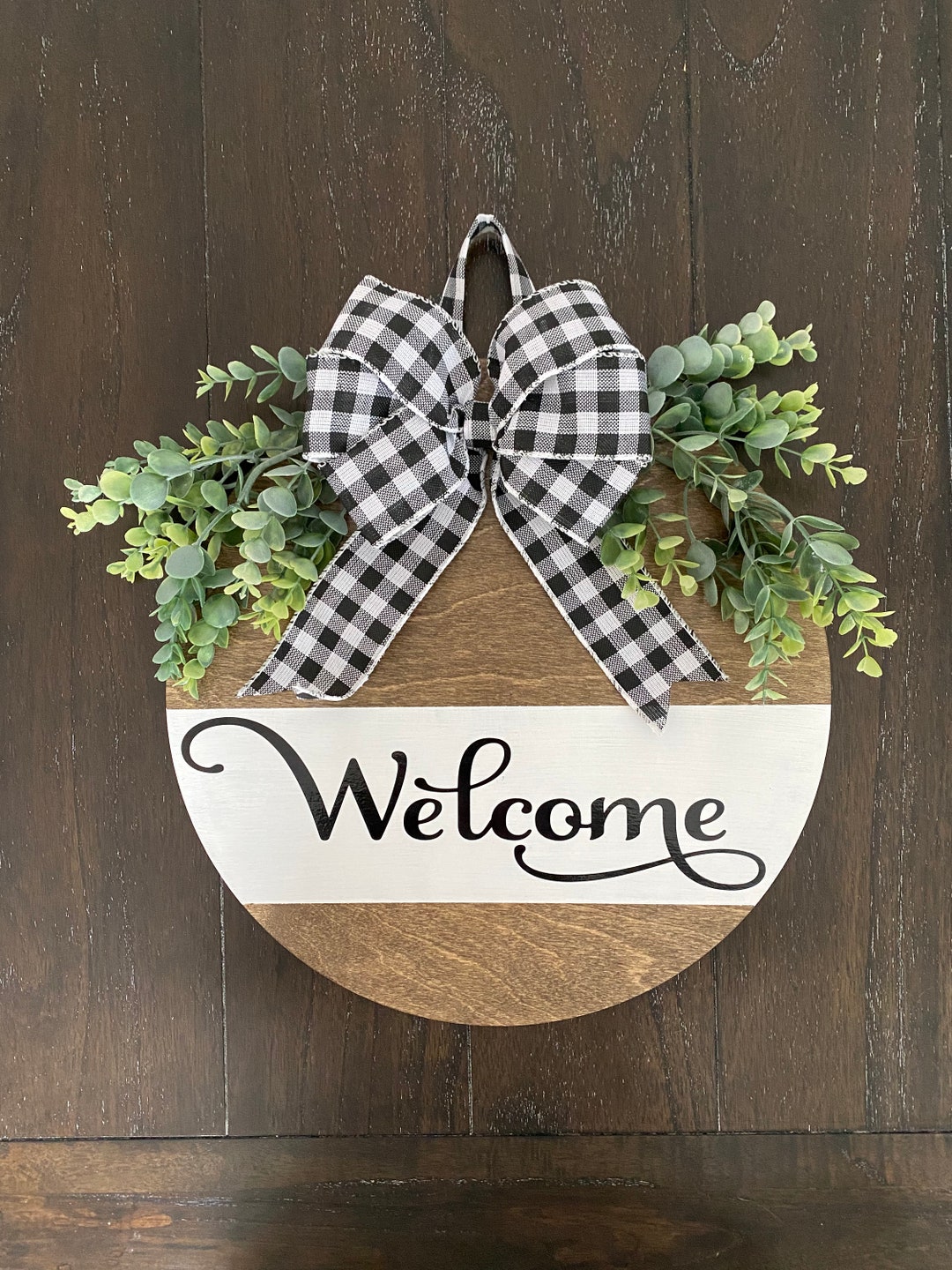 Front Door Decor | Round Welcome Front Door Sign | Door Hanger | Front ...