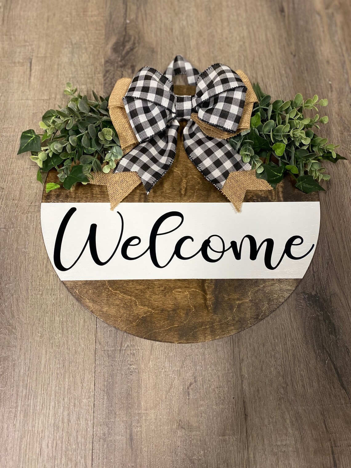 Front Door Decor Round Welcome Front Door Sign Door Hanger - Etsy