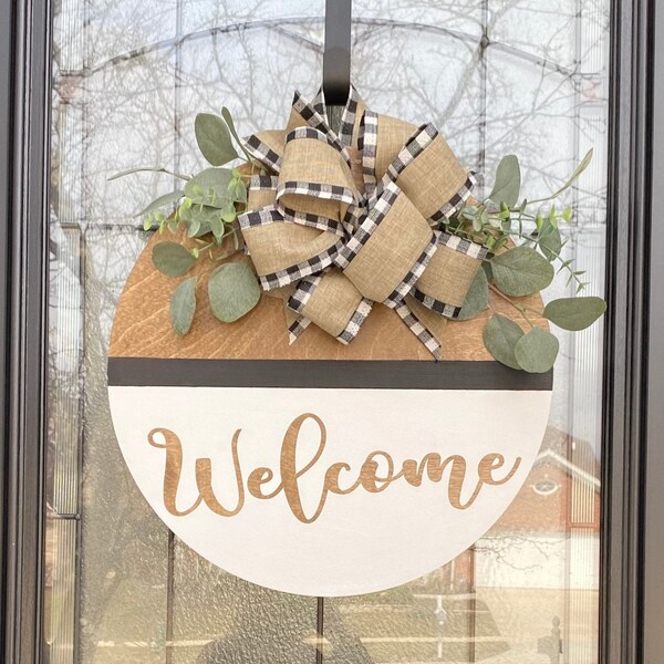 Round Welcome Sign - Etsy