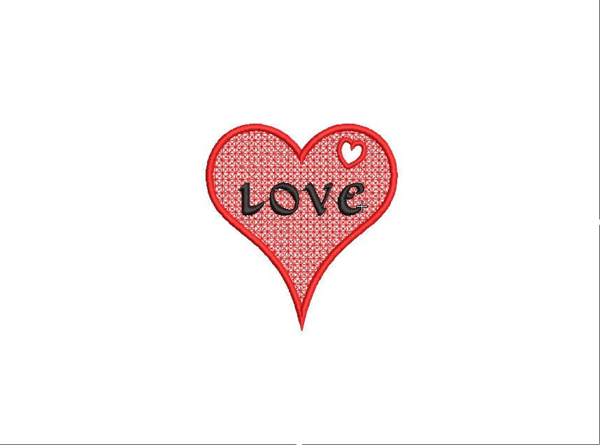 FSL Heart Embroidery Design 4x4hoop Free Standing Lace Valentine's Day ...