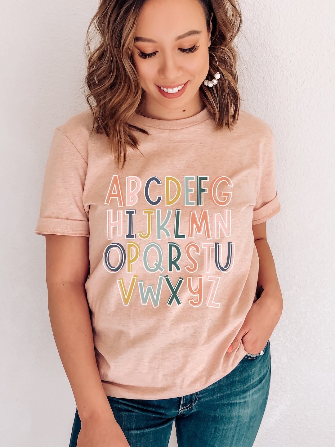 Alphabet Shirt, ABC Shirt, Colorful Alphabet T-shirt, Kindergarten ...