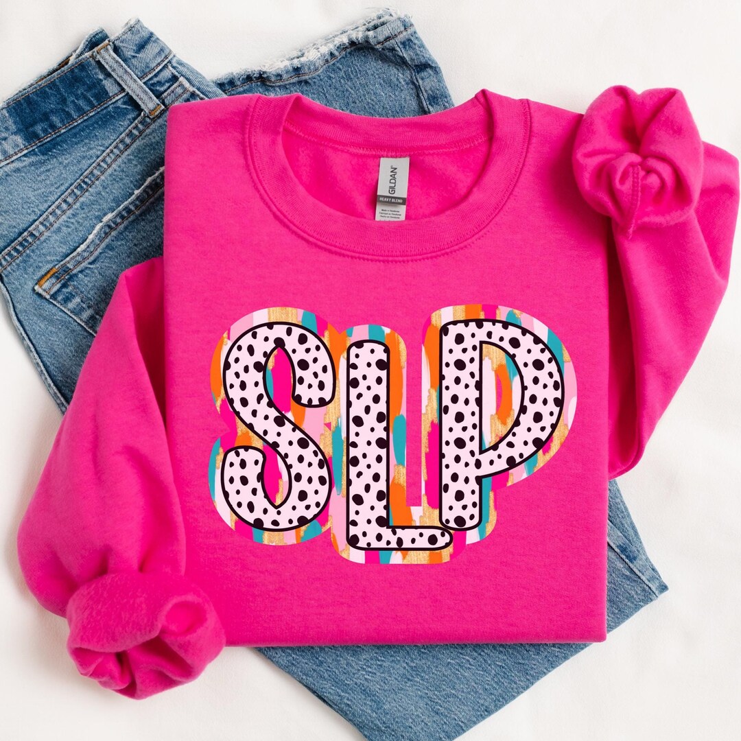 SLP Sweatshirt, Cute Print Speech Therapy Sweater, Speech Therapist ...