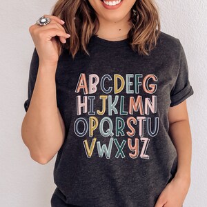 Alphabet Shirt, ABC Shirt, Colorful Alphabet T-shirt, Kindergarten ...