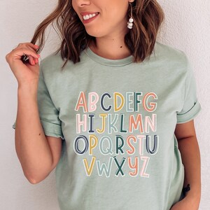 Alphabet Shirt, ABC Shirt, Colorful Alphabet T-shirt, Kindergarten ...