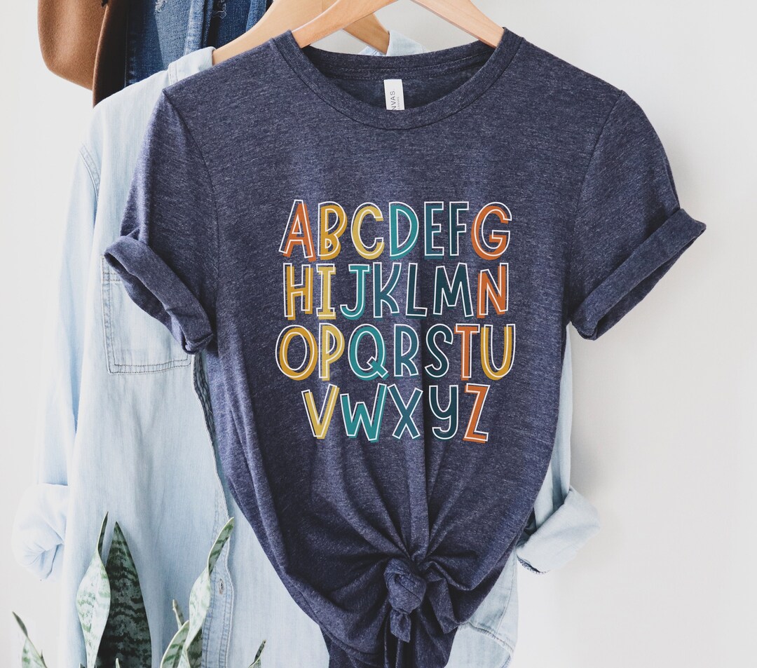 Alphabet Shirt, ABC Shirt, Colorful Alphabet T-shirt, Kindergarten ...