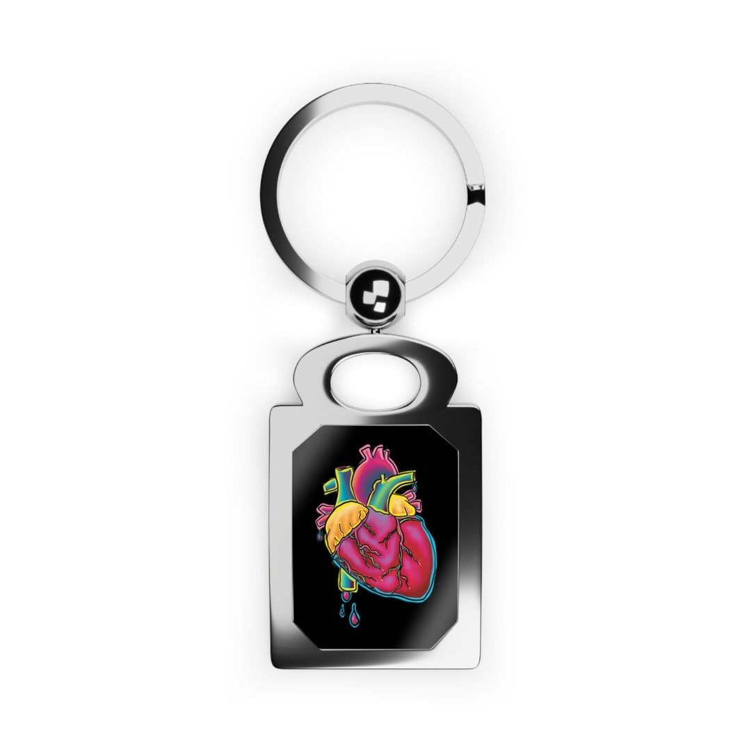 Anatomical Heart Keychain - Anatomy Teacher Gift, Cool Neon Heart, Med ...