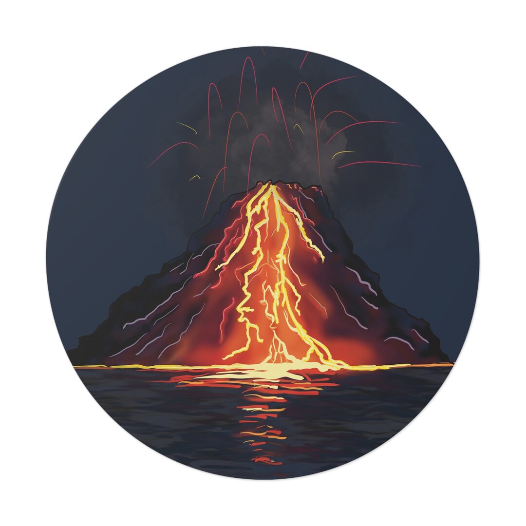 Volcano Sticker - Science Art Sticker, Environmental Science, Lava ...