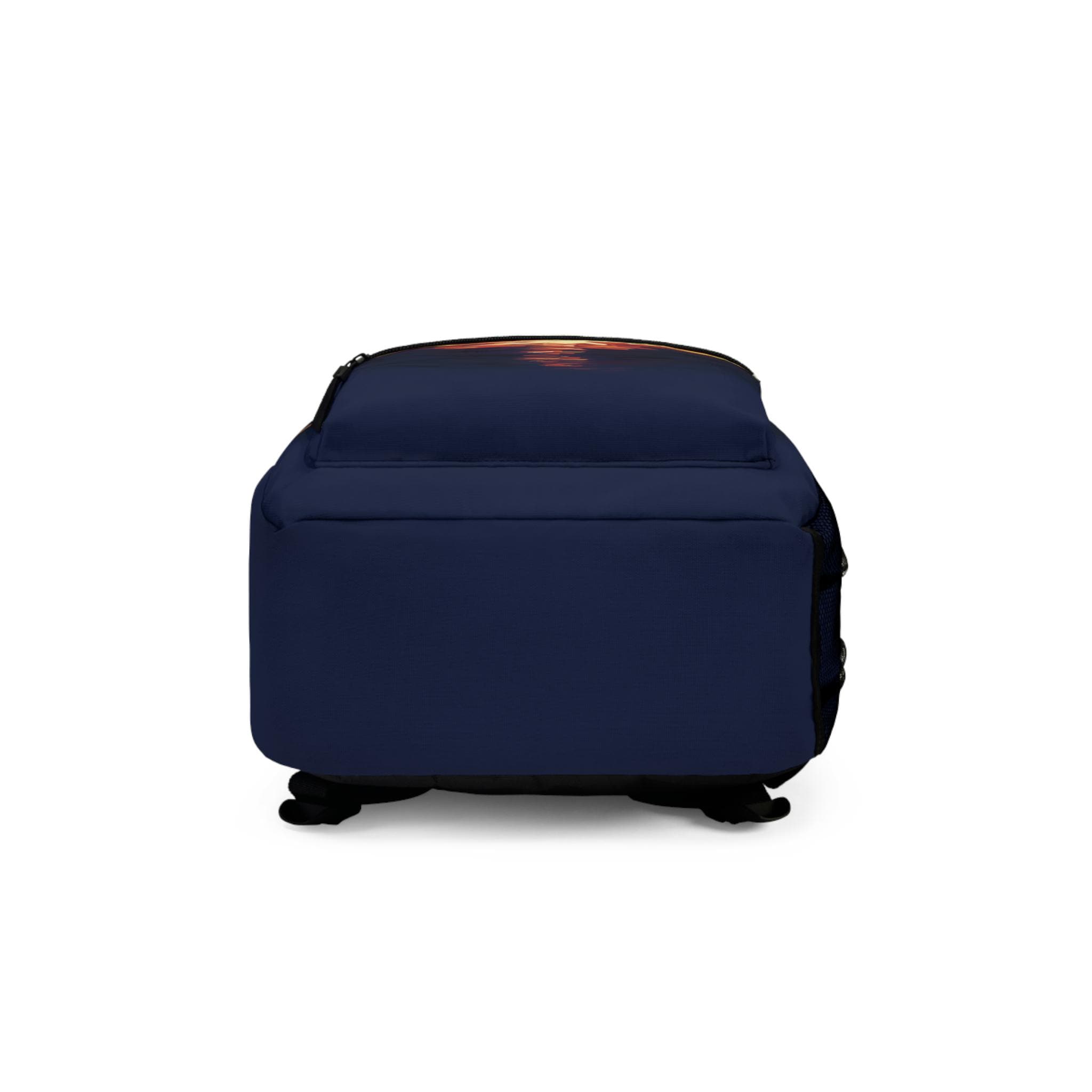Volcanic Eruption Backpack, Navy Blue Canvas Backpack, Erupting Volcano ...