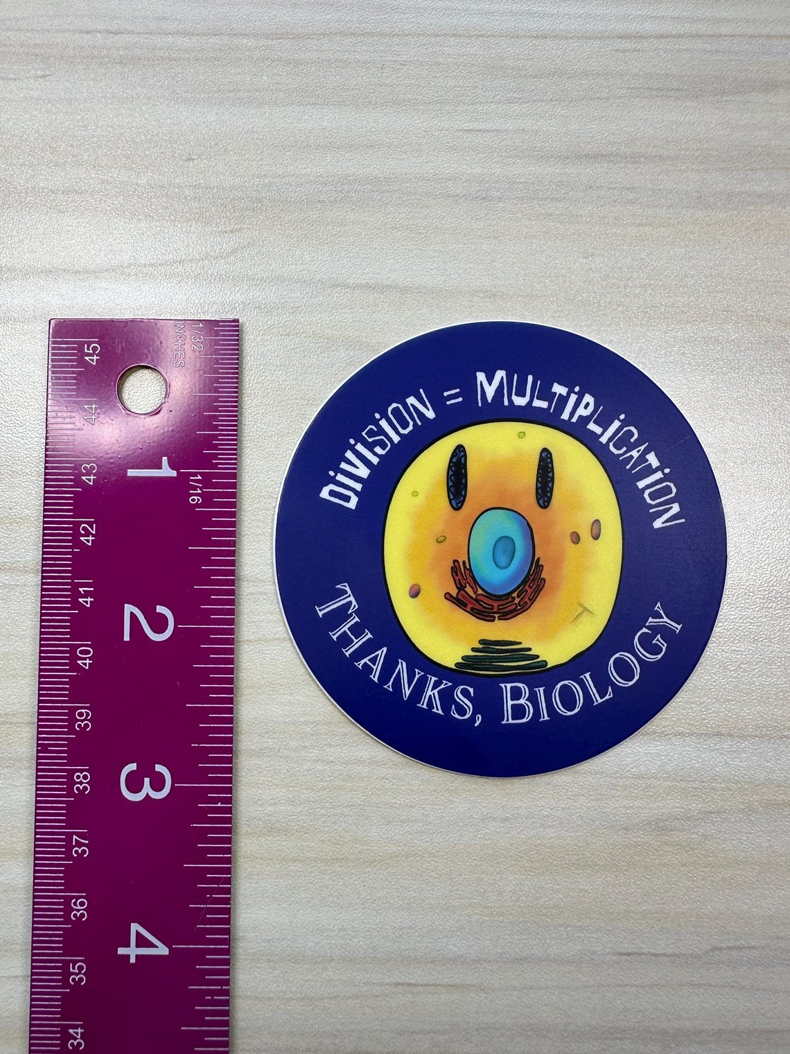 Funny Cell Biology Vinyl Sticker: Cell Division Joke, Smiley Face Decal ...