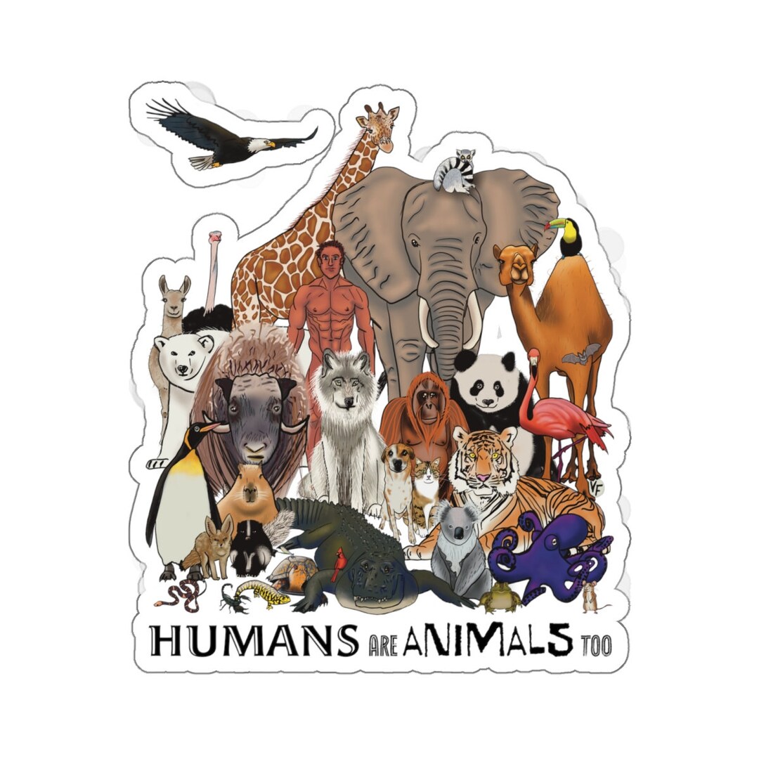 Humans Are Animals Too Vinyl Sticker Biology Gift, Science, Evolution ...