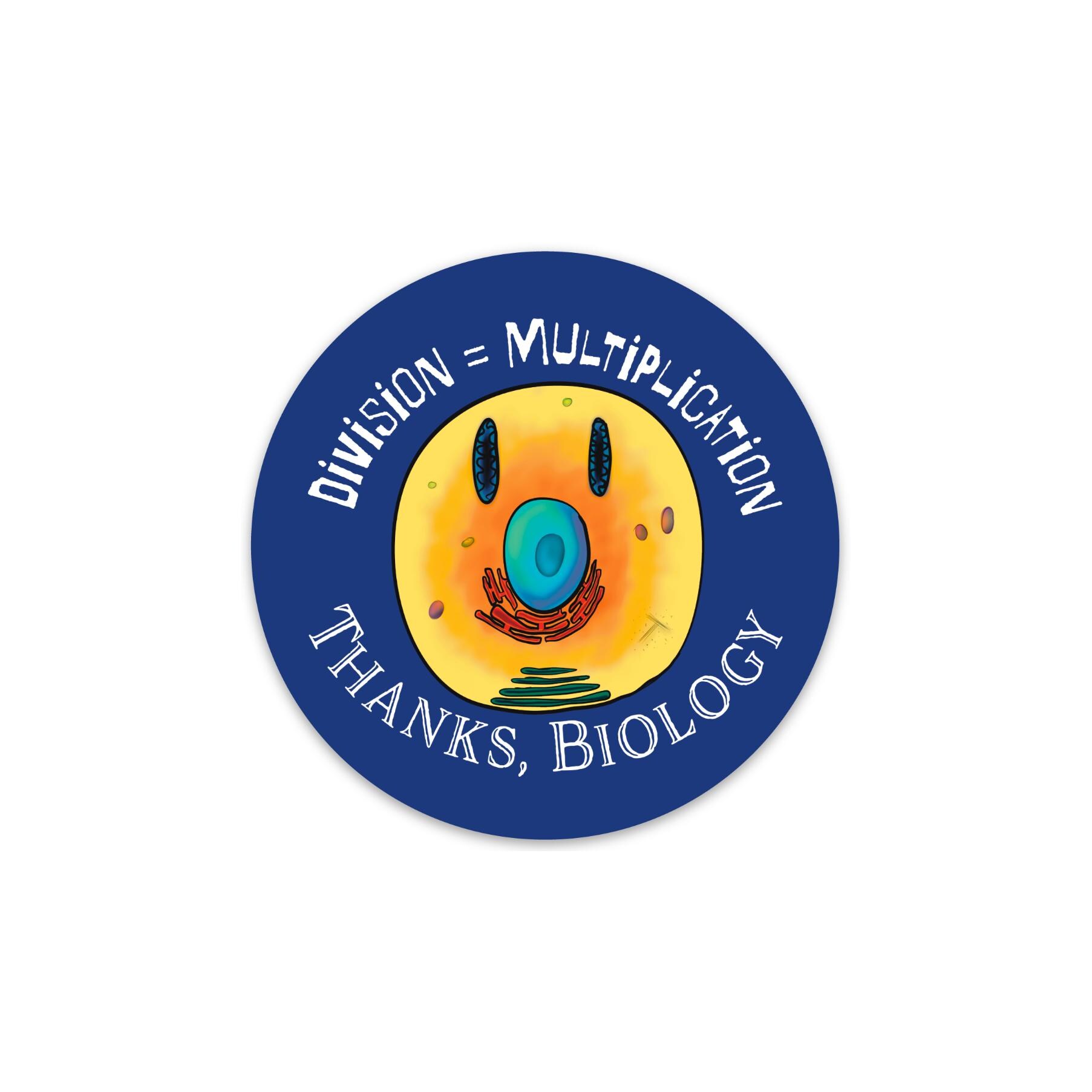 Funny Cell Biology Vinyl Sticker: Cell Division Joke, Smiley Face Decal ...
