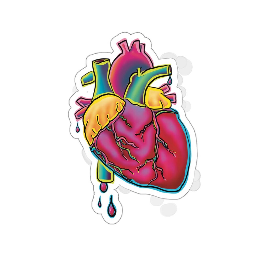 Anatomical Heart Sticker - Anatomy Teacher Gift, Laptop Sticker ...