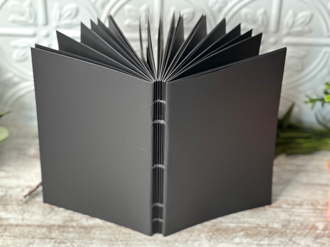 Journal With Black Pages, Black Paper Notebook, Guest Book With Black ...