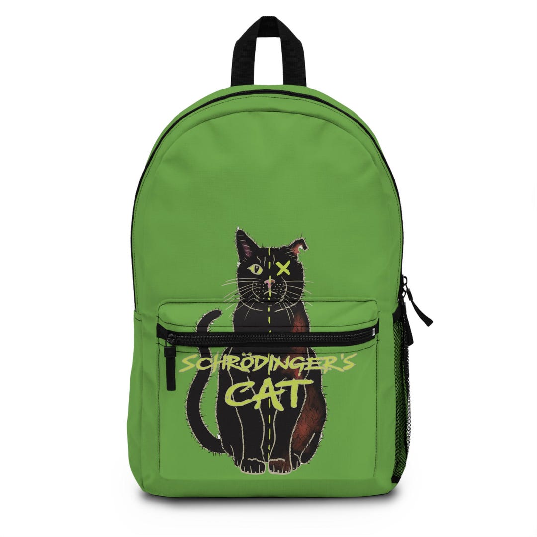 Schrodingers Cat Backpack, Green Physics Book Bag, Physics Gift - Etsy