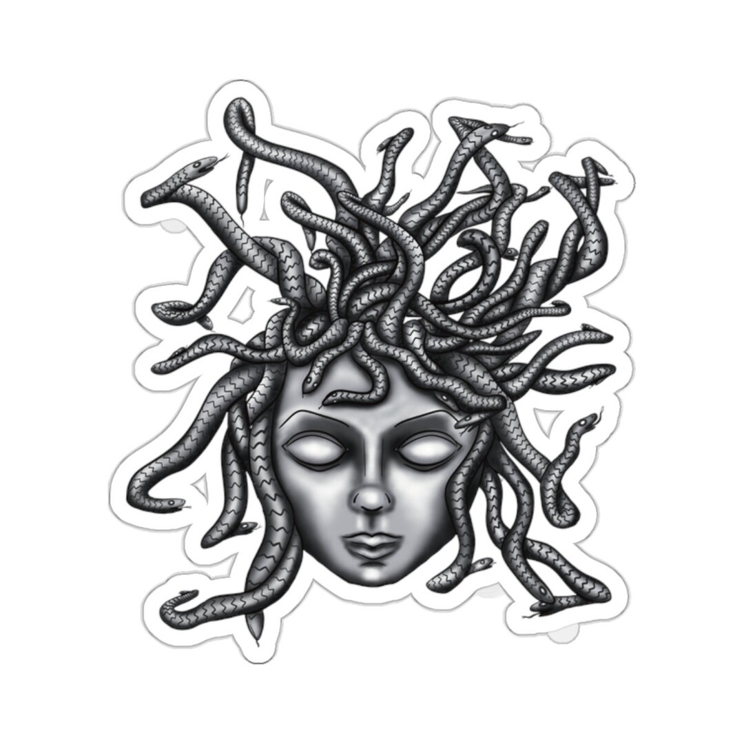 Medusa Statue Sticker, Greek Sculpture, Greek Mythology, Medusa Sticker ...