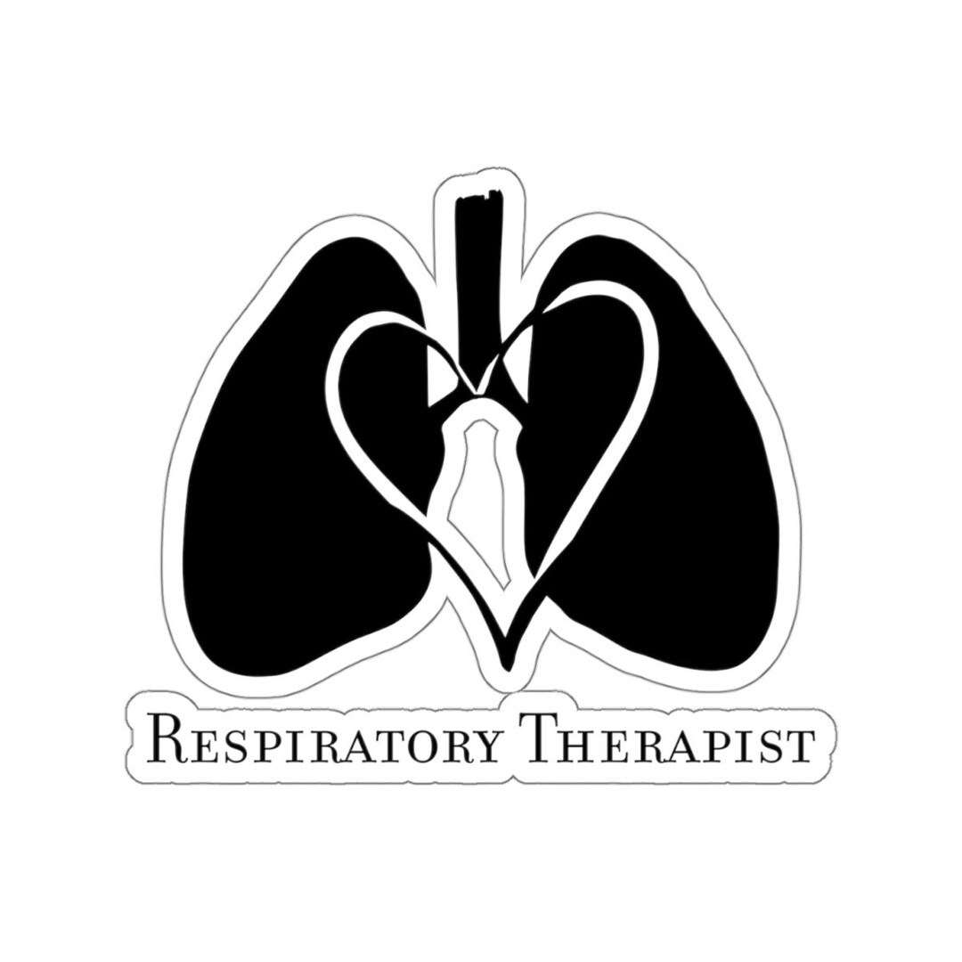 Vinyl Sticker Respiratory Therapist BLACK Heart and Lungs, Professional ...
