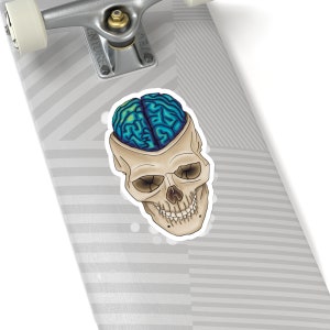 Brain Anatomy Sticker Neuro Nurse Sticker, Anatomy Teacher Gift, Skull ...