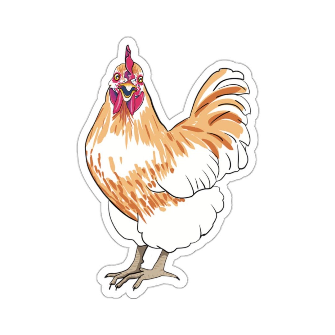 Funny Chicken Sticker, Hen Vinyl Sticker, Silly Chicken, Chicken Lover ...