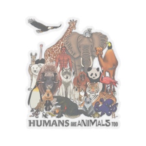 Humans Are Animals Too Vinyl Sticker Biology Gift, Science, Evolution ...