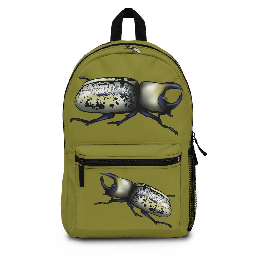 Hercules Beetle Backpack, Army Green Canvas Backpack, Insect Book Bag ...