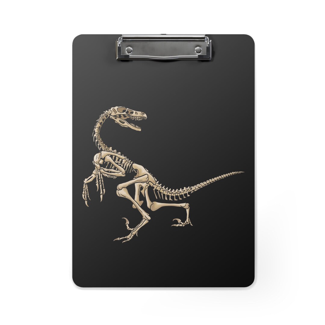 Dinosaur Skeleton Raptor Clipboard Velociraptor Paleontology Clipboard ...