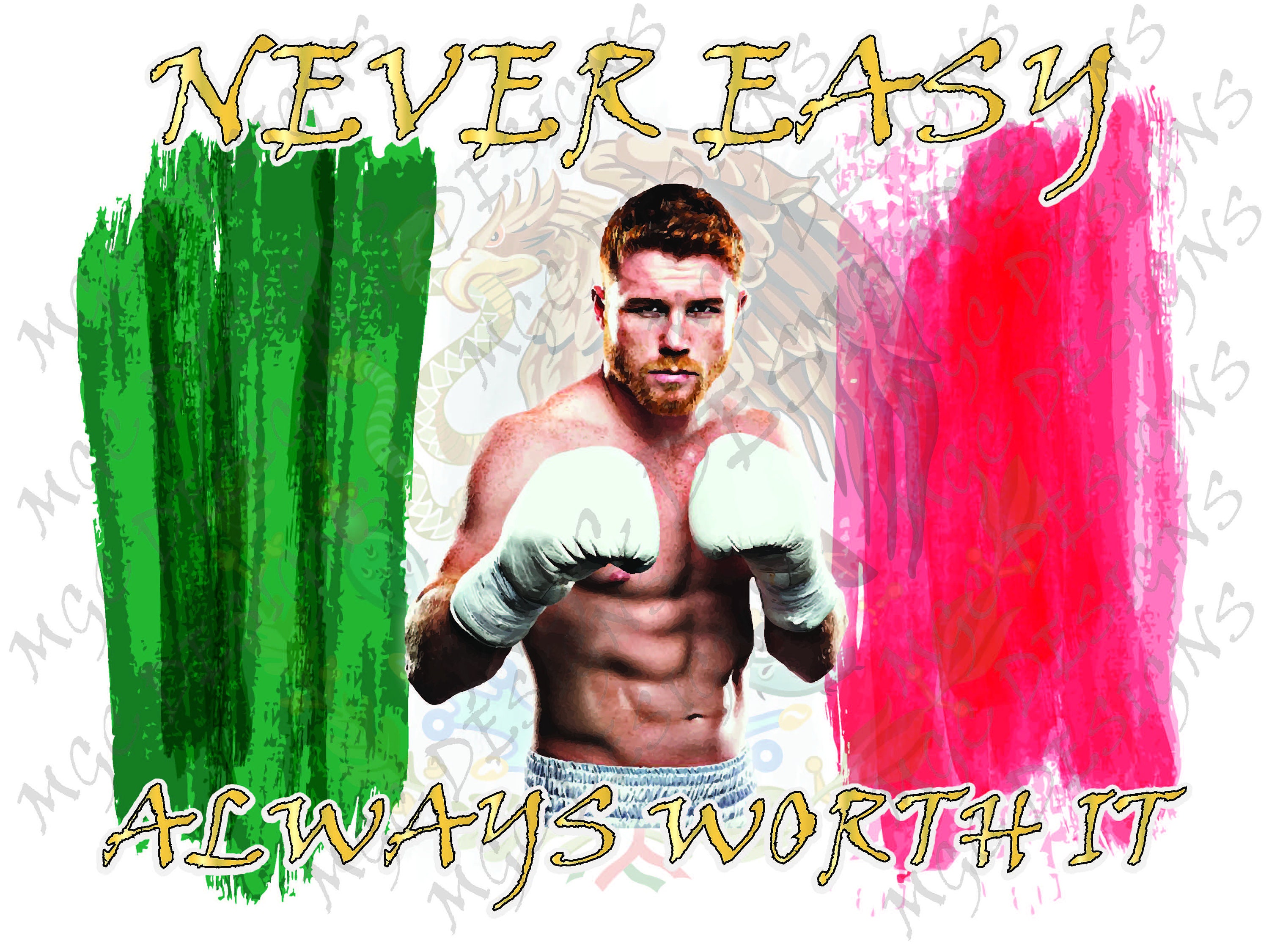 Canelo Boxing Mexican Flag PNG Download - Etsy
