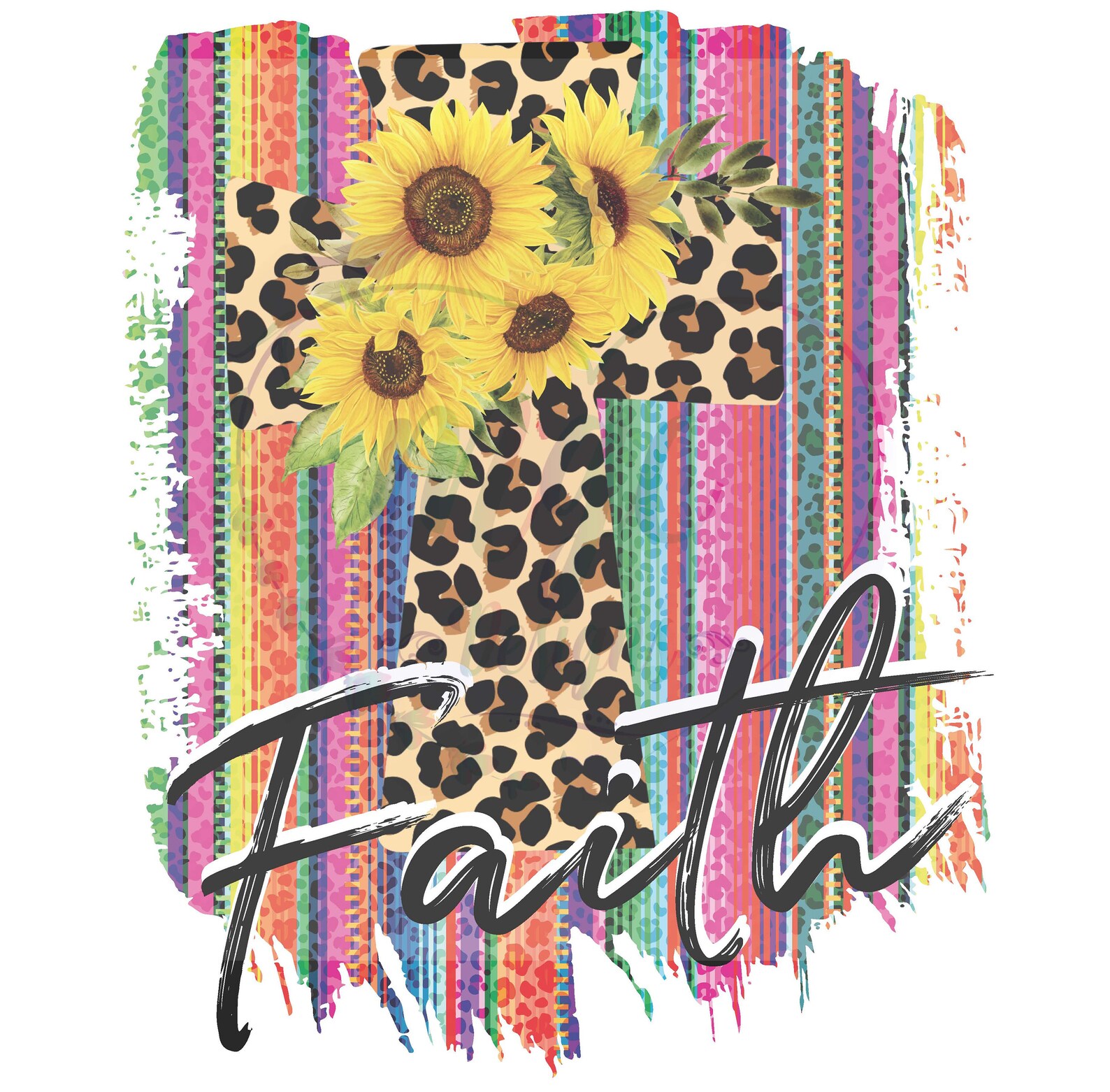 Faith Leopard/serape Cross - Etsy