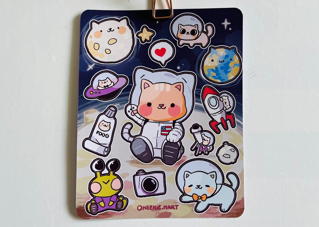 Space Cats Sticker Sheet - Etsy