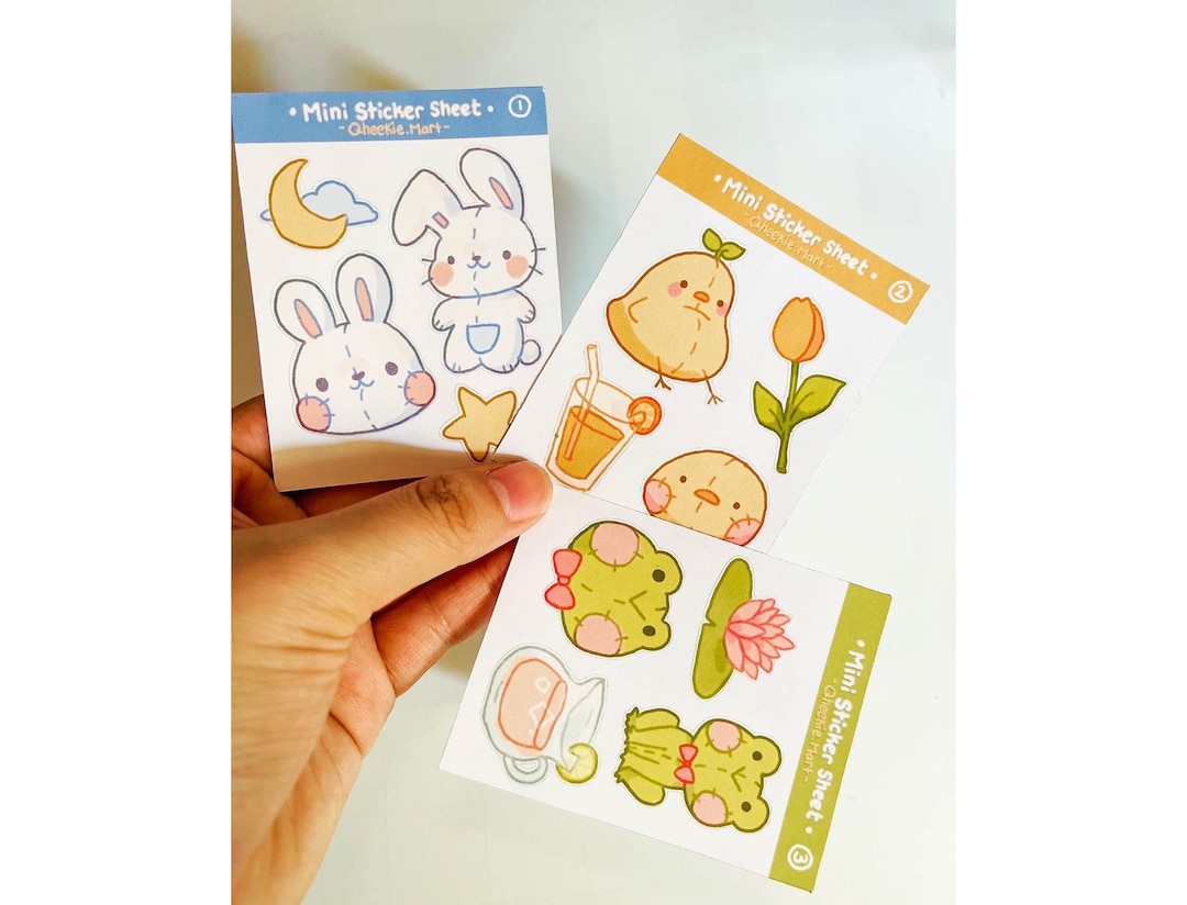 Mini Animal Sticker Sheets Set A - Etsy