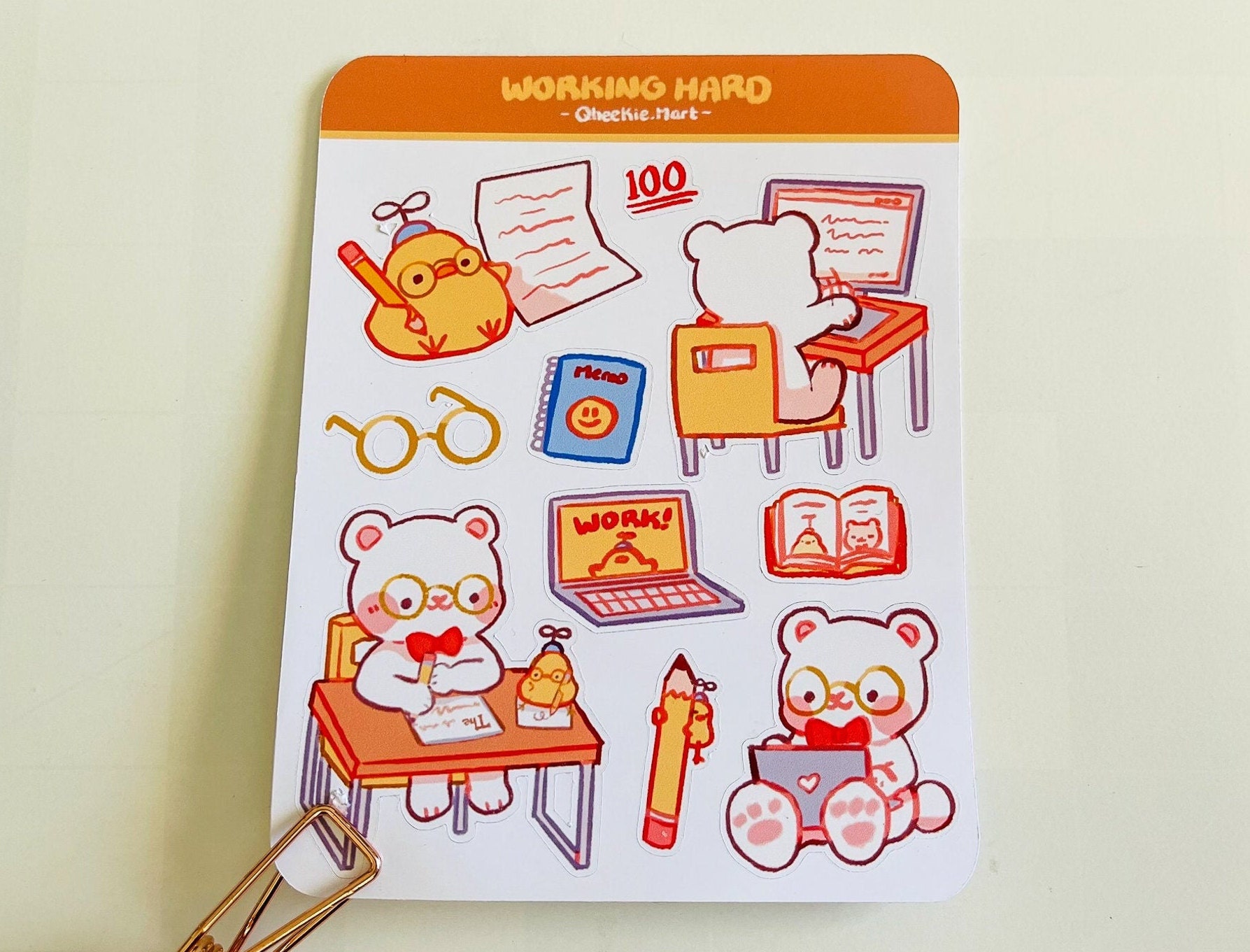 Working Hard Sticker Sheet - Etsy