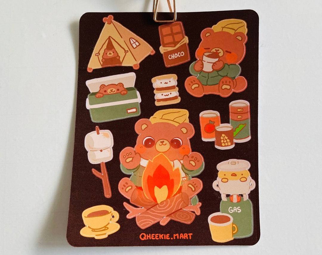 Camping Sticker Sheet - Etsy