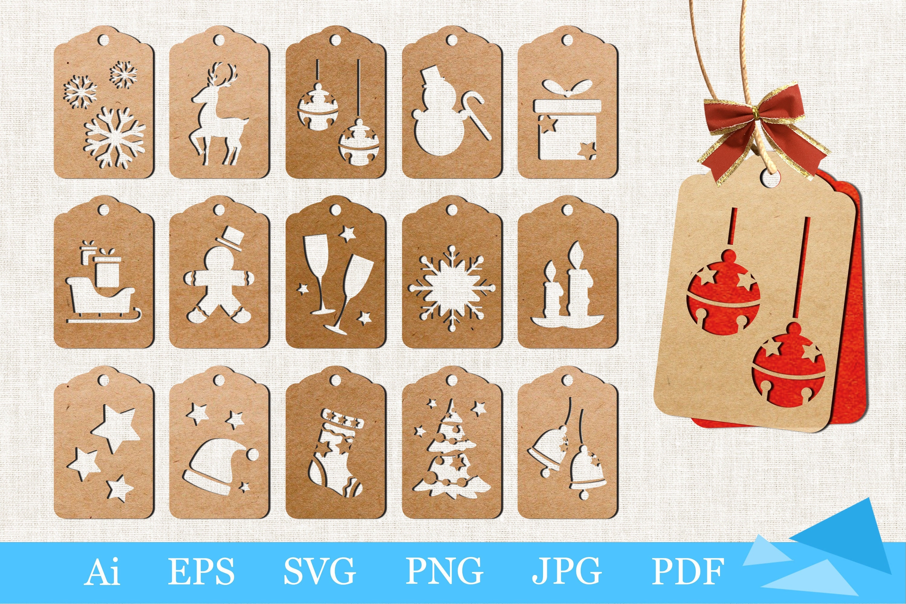 Christmas Svg Gift Tags | Gift Tags Labels Cut Files - Etsy