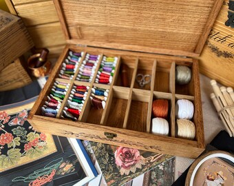 Thread Box, Bobbin Organizer, Cross Stitching Storage - Etsy