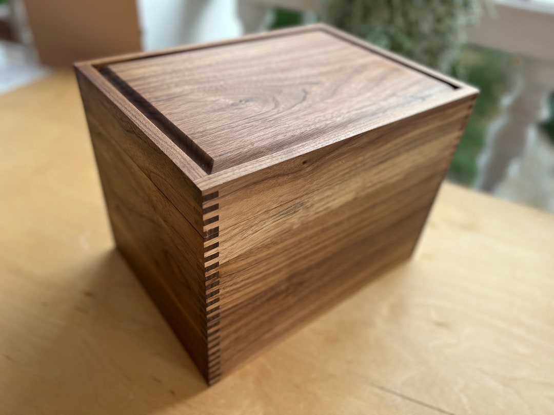 Extra Large Keepsake Walnut Box With Lid Off, Solid Walnut Wood Memory ...