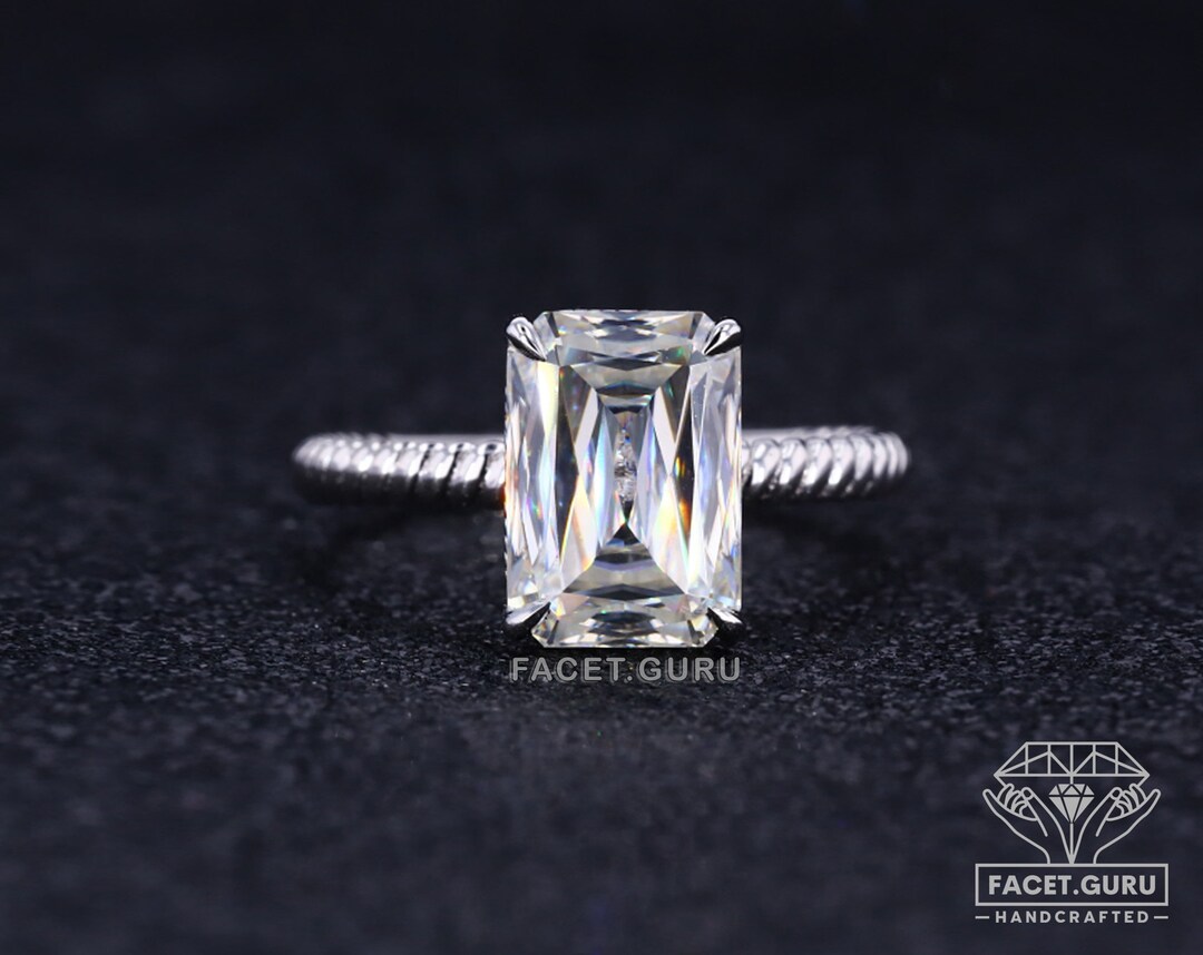 Rope Tiny Twist Shank Solitaire Engagement Ring, Claw Prong Basket Set ...