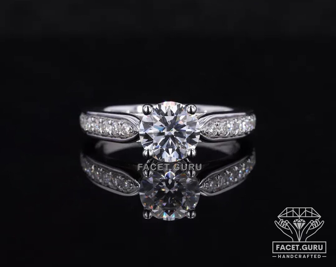 Bead and Bright Set Tapered Designer Anniversary Ring, Colorless 1 / 2 ...