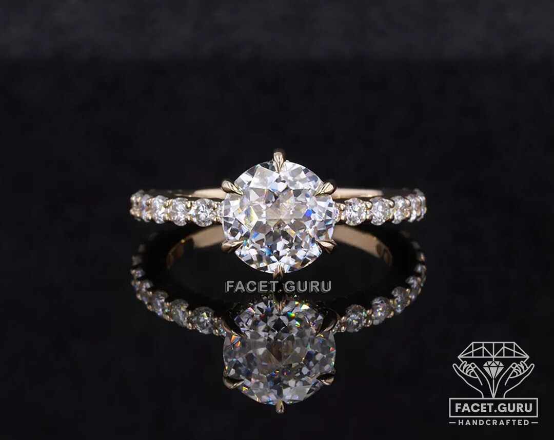 Jubilee Cut 1 / 2 / 3ct Moissanite Designer Engagement Ring, Hidden ...