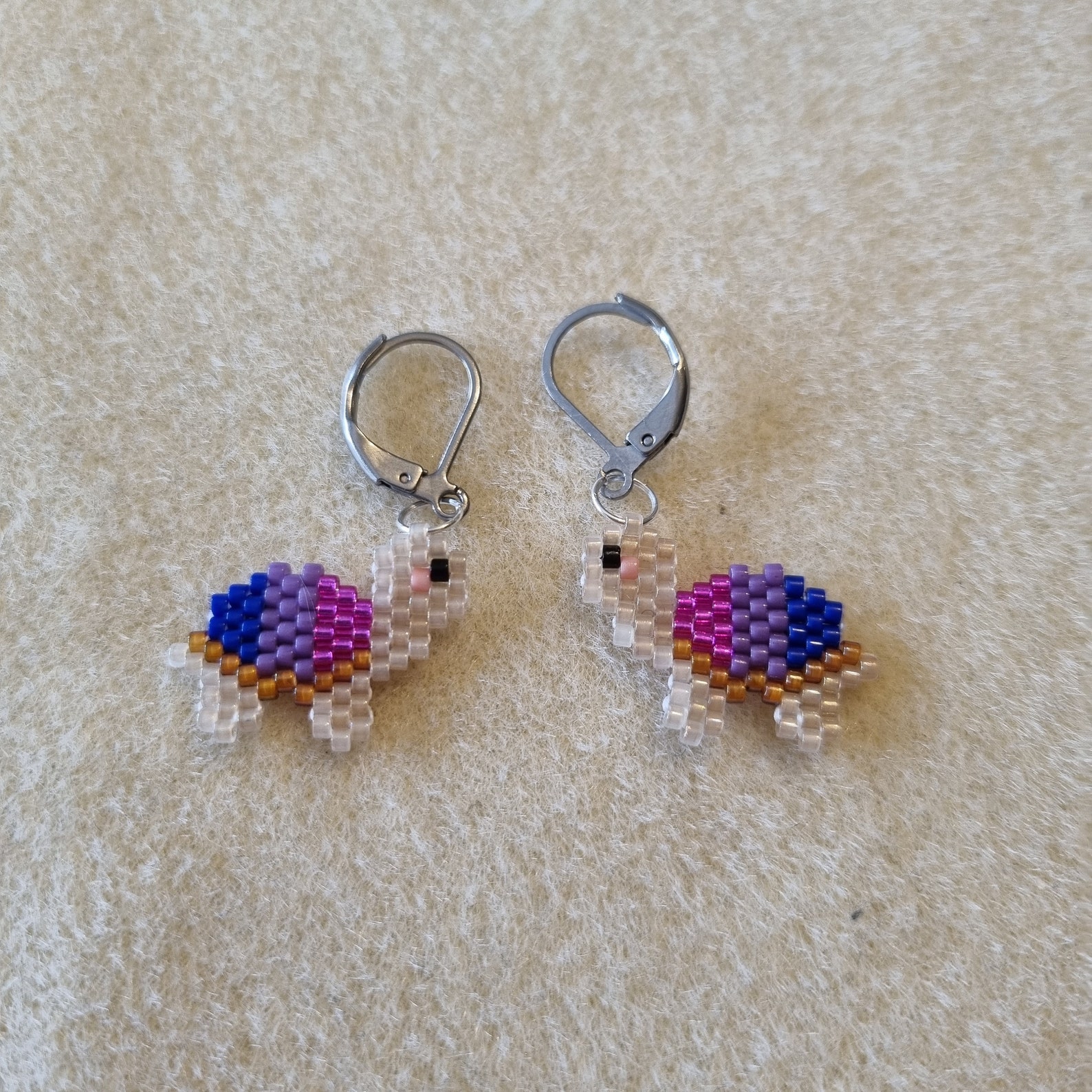 Pride Turtle Bisexual Flag Beaded Earrings, Stitch Markers, LGBTQ+ ...